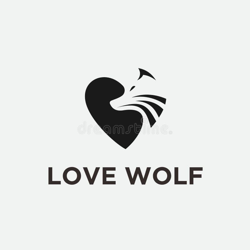 Wolf Heart Logo or Fox Icon Stock Vector - Illustration of poster ...