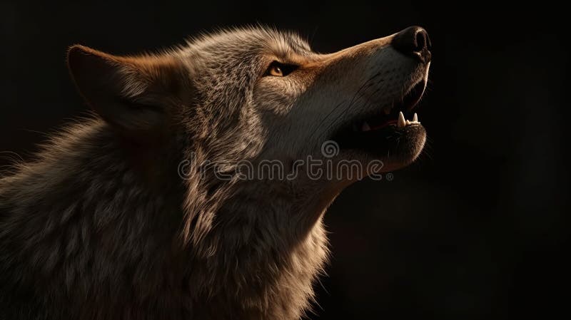 Wolf Howling Close-up. Generative AI Stock Illustration - Illustration ...