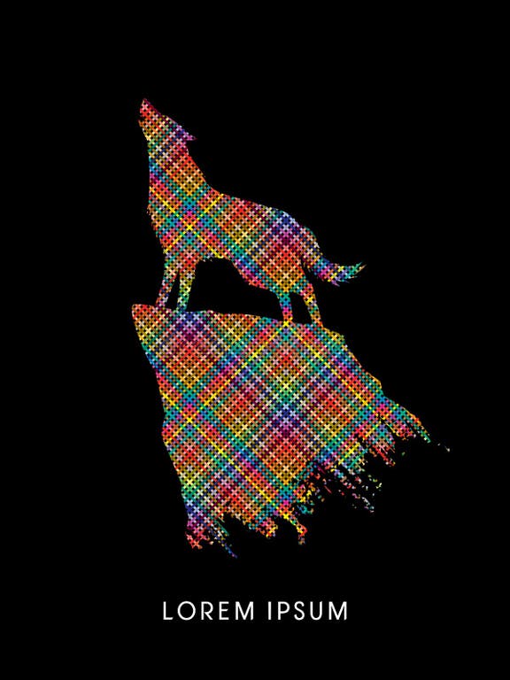 Wolf howling graphic stock vector. Illustration of mountain - 87710493