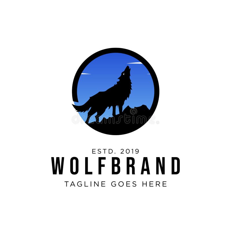 Wolf Howling Logo Design. Vector Illustration Stock Vector ...