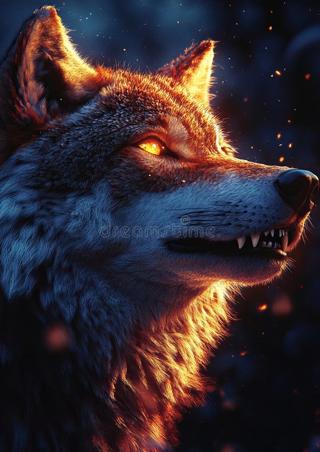 A wolf howling at the moon stock illustration. Illustration of ...