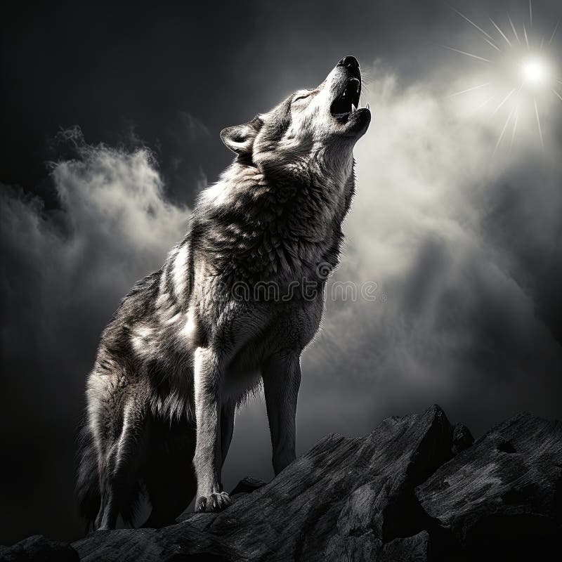 Wolf Howling Full Body White Standing Stock Photos - Free & Royalty ...
