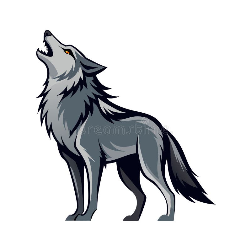 Wolf Howling Clipart Color Wolf Howling Wolf Howling Cartoon Isolated