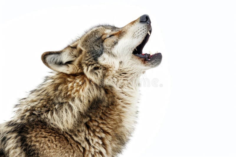 A Wolf Howling while Standing Stock Illustration - Illustration of ...