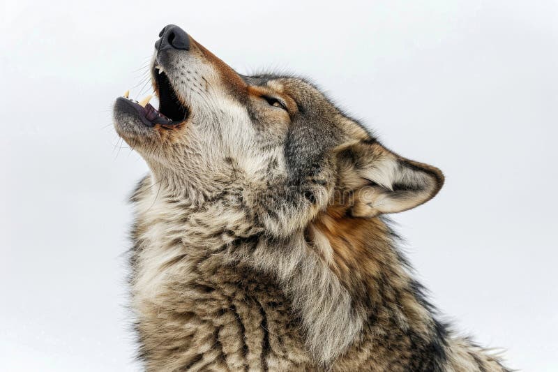 A Wolf Howling while Standing Stock Illustration - Illustration of ...
