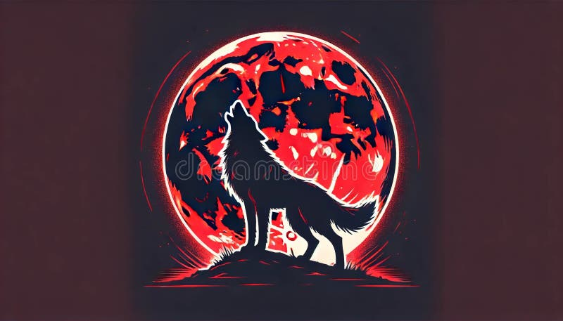 Howling Wolf Striking Red Background Stock Photos - Free & Royalty-Free ...