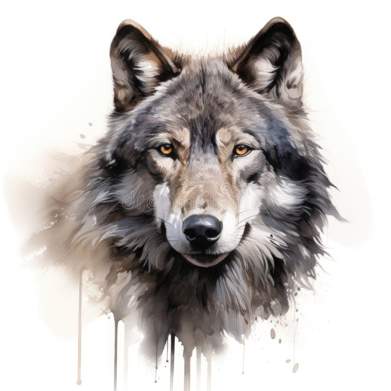 Wolf Illustration, Young Grey Wolf Stock Illustration - Illustration of cute, danger: 308771300