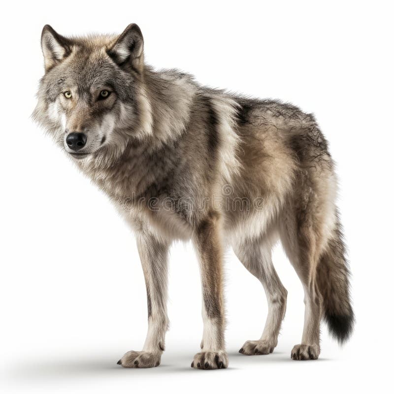 Wolf Isolated on White Background Image Generative AI Stock ...