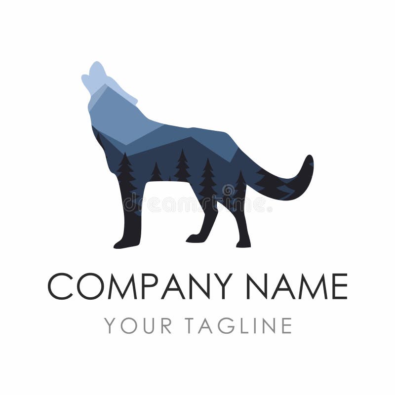 Wolf Label and Icons Set. Vector Stock Vector - Illustration of ...