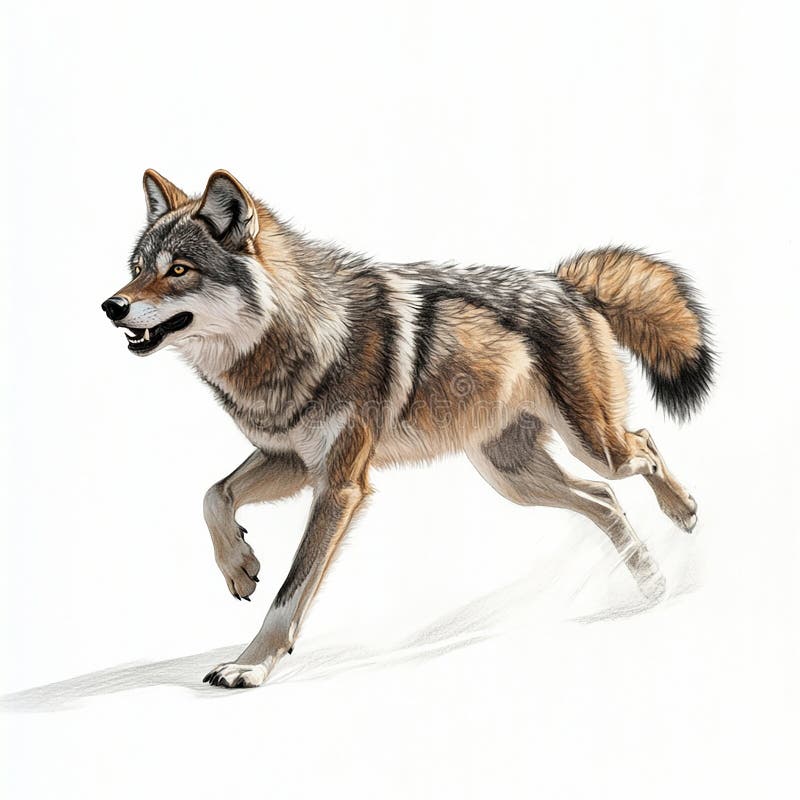 Wolf Animal in the Forest, Sketch, Drawing, Photo Stock Illustration ...