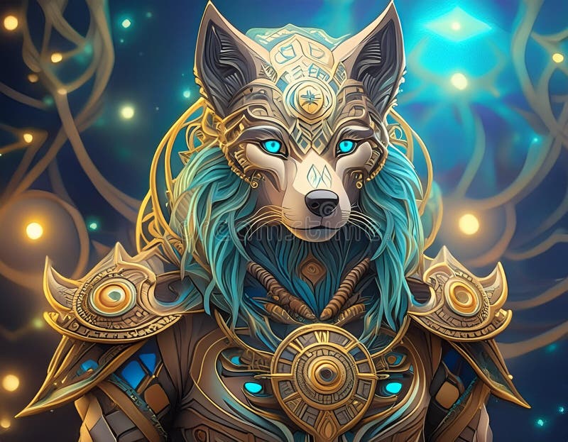 A Wolf-Like Human on Another Planet Stock Illustration - Illustration ...