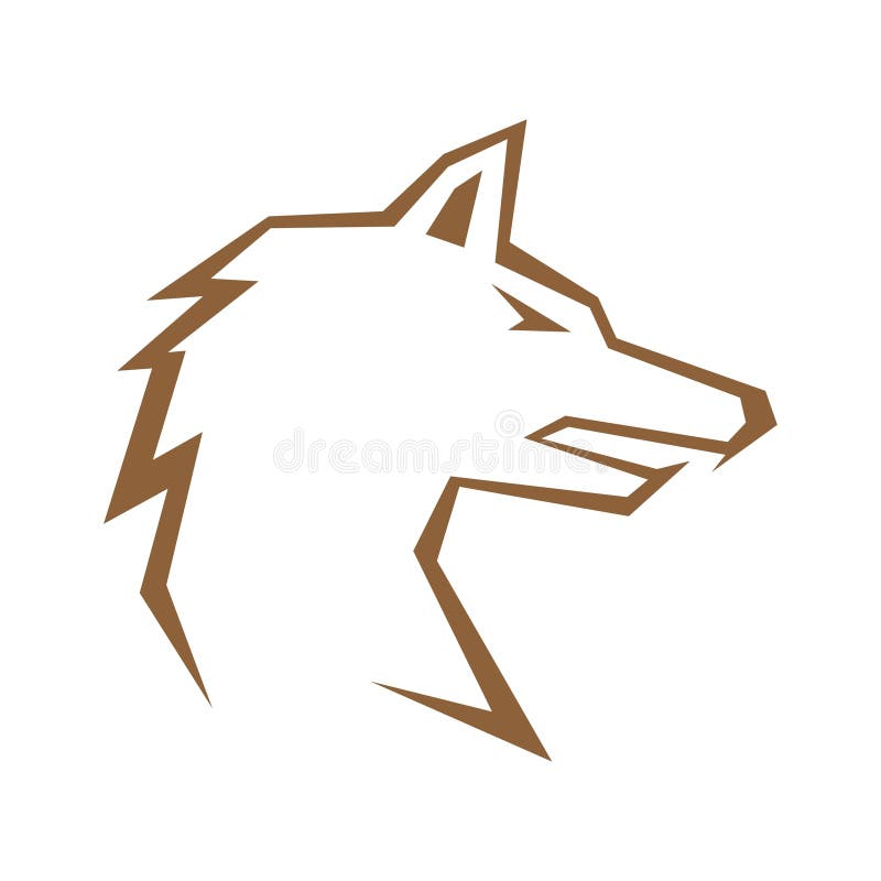 Wolf line art logo design stock vector. Illustration of animal - 272630141