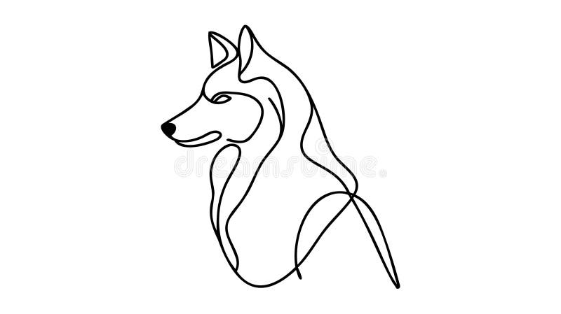 Wolf Line Design. Simple Animal Silhouette Decorative Elements Drawn ...