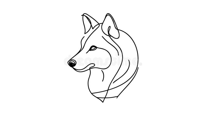 Wolf Line Design. Simple Animal Silhouette Decorative Elements Drawn ...