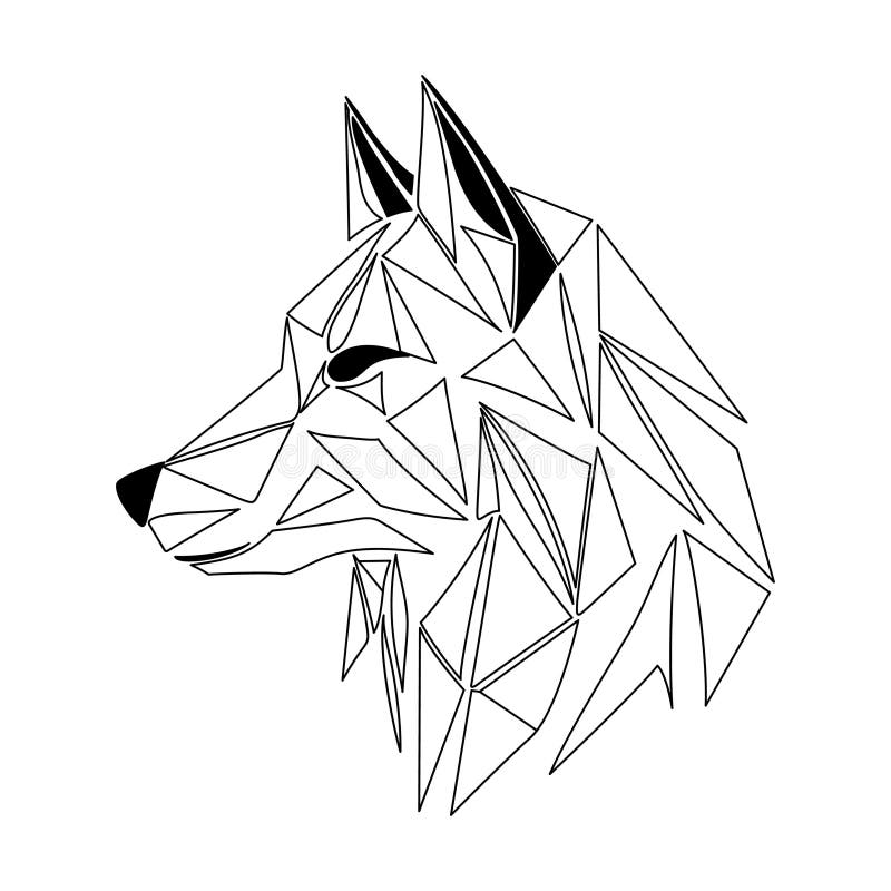 Wolf Logo Design. Abstract Black Polygon Wolf Head Stock Vector ...