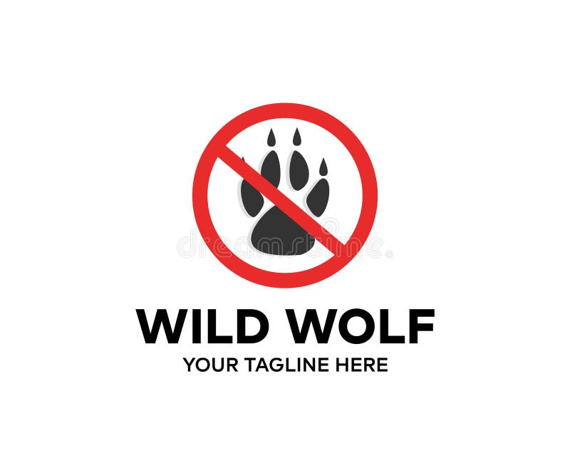 Wild Wolf Logo Design. Wolf Paw Isolated Objects Vector Design and ...