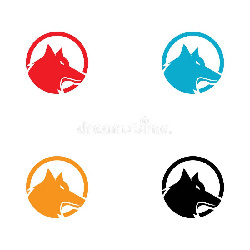 Wolf logo icon set stock vector. Illustration of modern - 251985613