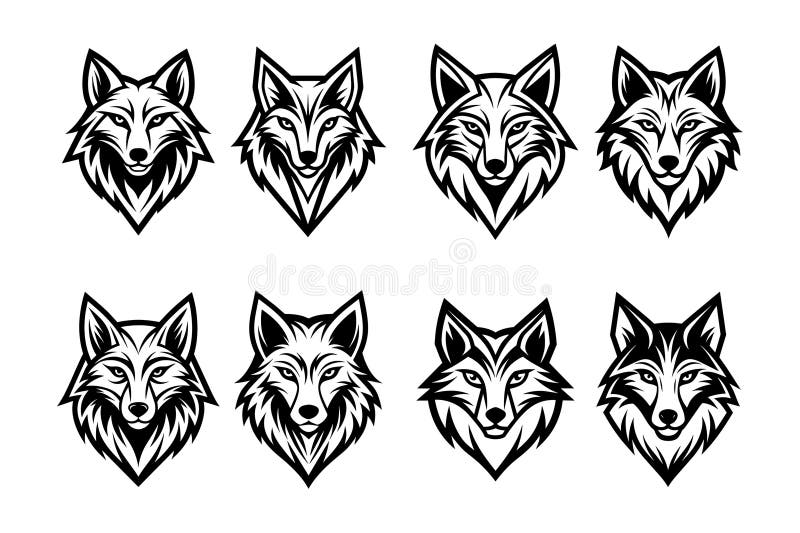 A Wolf Logo Icons Vector Art Illustration Stock Vector - Illustration ...