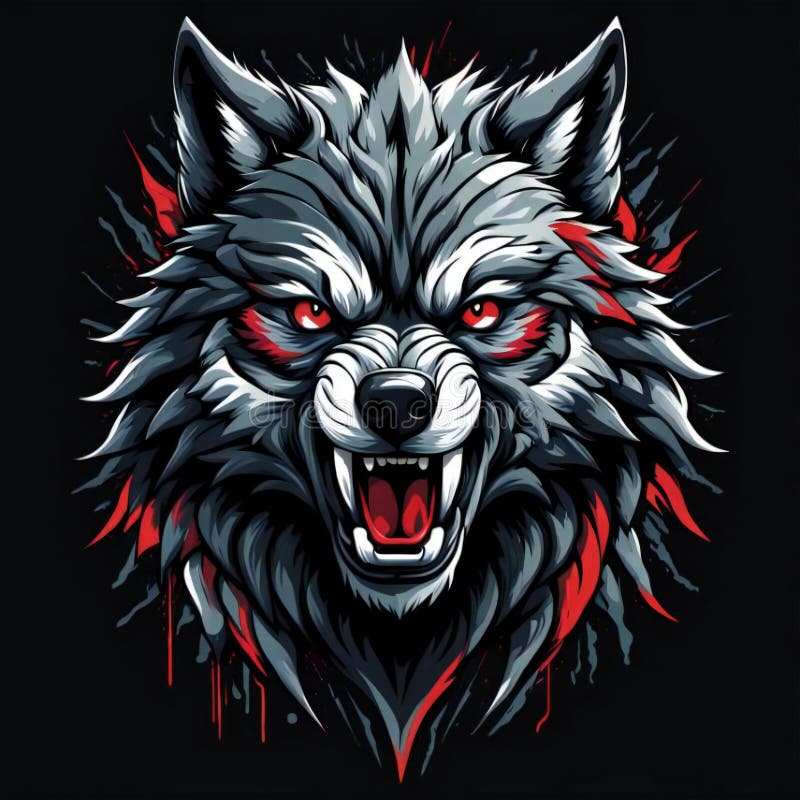 Wolf Logo, Wolf Mascot, Wolf Illustration White and Red Stock ...