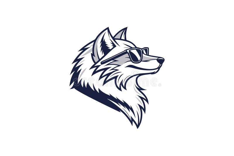 Wolf Logo, Stylized Wolf with Sunglasses, Vector Art Illustration Eps ...