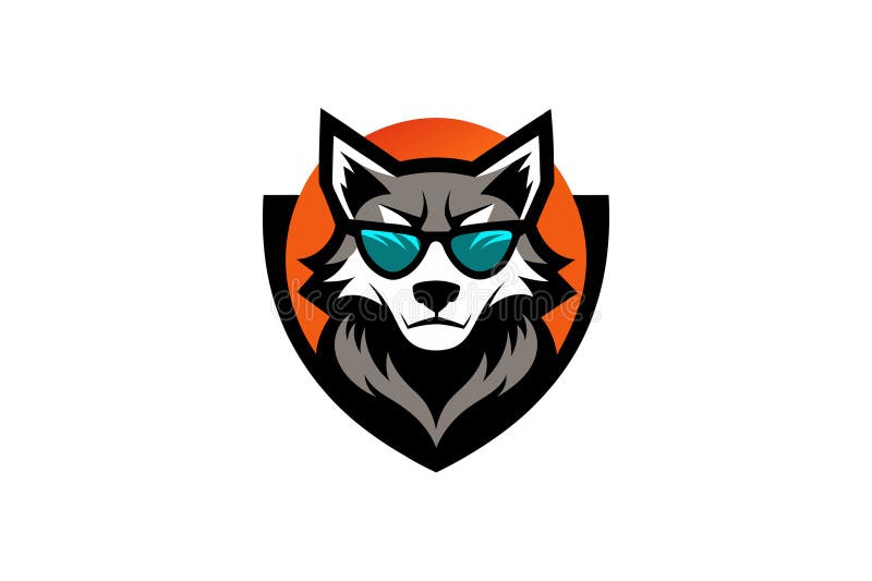 Wolf Logo, Stylized Wolf with Sunglasses, Vector Art Illustration Eps ...