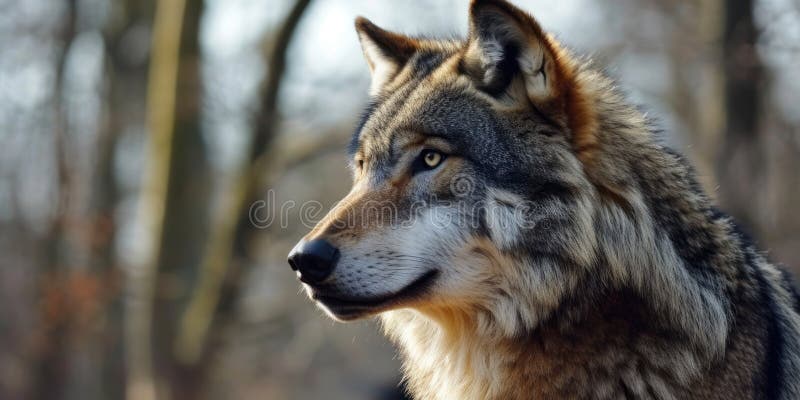 A Wolf Looking Towards the Camera Stock Illustration - Illustration of ...