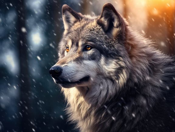 Ai Generated Illustration Wildlife Concept of Wolf Stock Illustration ...