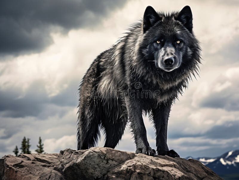 Wolf stock illustration. Illustration of imagine, outdoors - 293708132