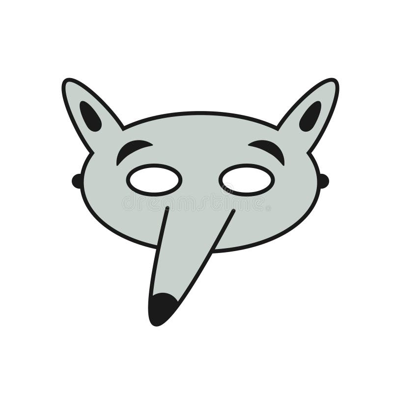 A Man in a Wolf Mask Standing in the Woods Stock Illustration ...