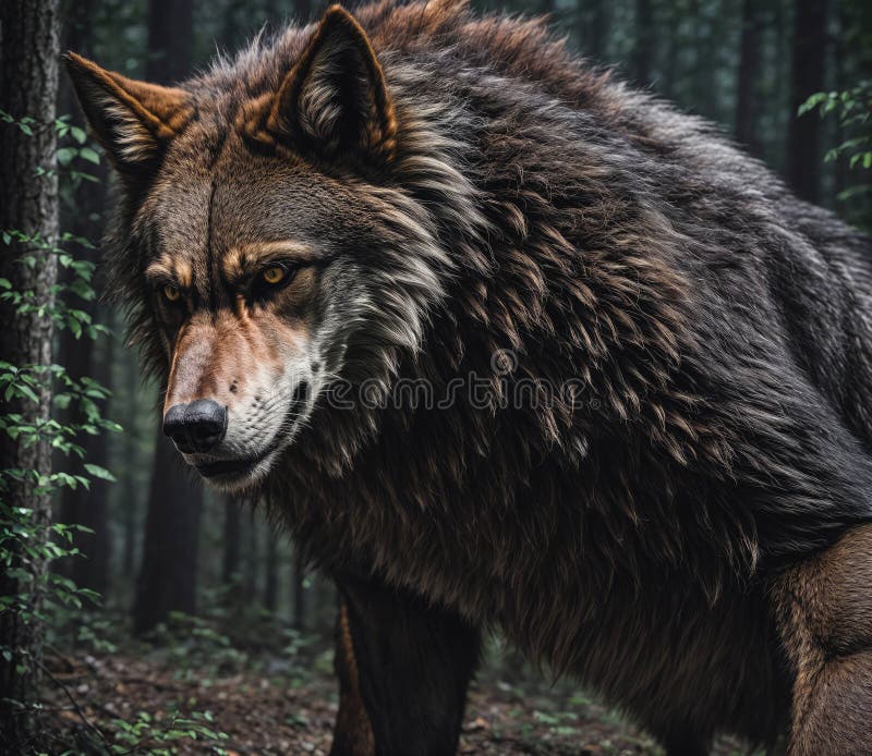 A Wolf with a Menacing Look on Its Face Stock Image - Image of look ...