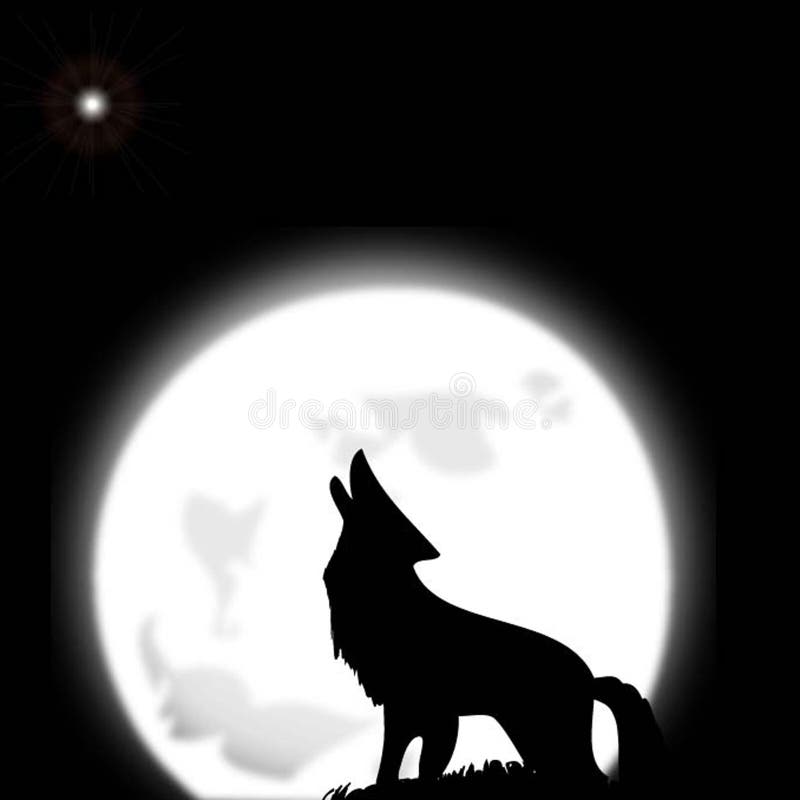 Wolf-moon-silhouette stock vector. Illustration of vector - 7570205