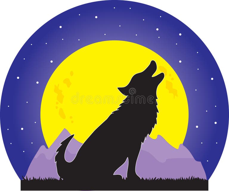 Wolf Howling Moon Clip Art Stock Illustrations – 184 Wolf Howling Moon ...
