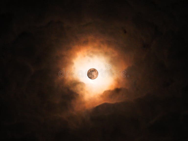 Wolf Moon Phase in January Night Sky Stock Image - Image of highlands ...
