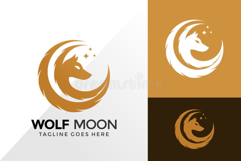 Wolf Moon Logo Design, Brand Identity Logos Designs Vector Illustration ...