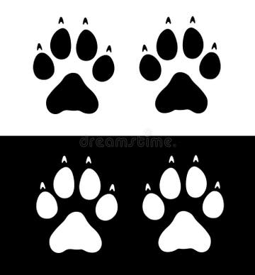 Wolf Paw Prints stock vector. Illustration of ground, isolated - 4385651