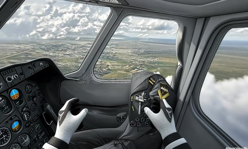 Wolf Pilot in Cockpit, Aerial View Stock Video - Video of digital ...