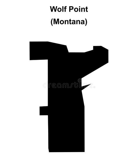 Wolf Point outline map stock vector. Illustration of montana - 387466653
