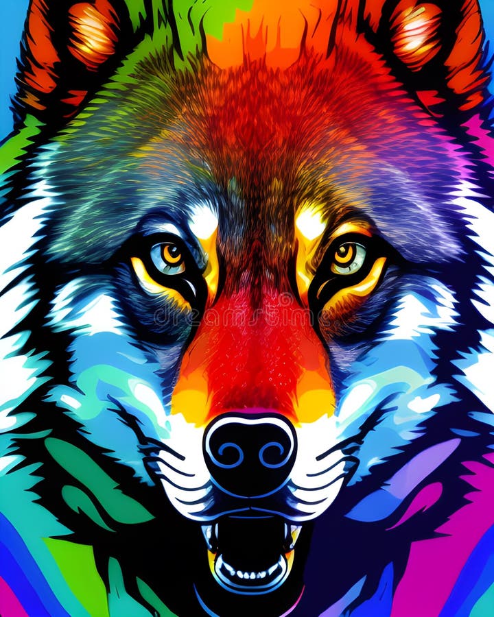 Wolf portrait stock illustration. Illustration of carnivore - 293206528