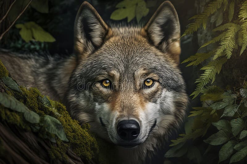 Wolf Portraits. Generative AI Stock Illustration - Illustration of canine, portrait: 269967544