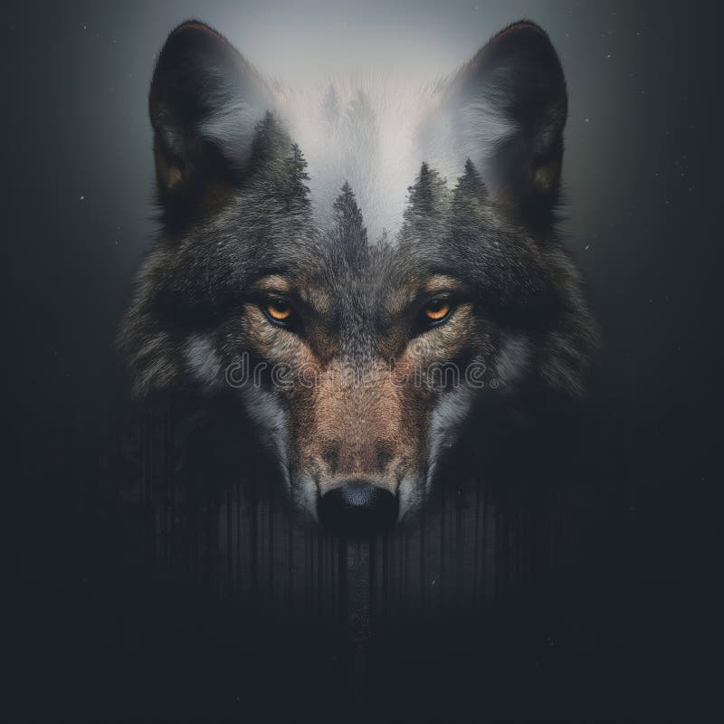 Wolf Wallpaper. Wolf Poster Stock Illustration - Illustration of ...