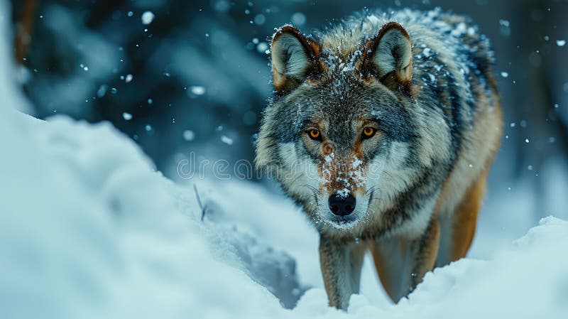 Winter Predator stock illustration. Illustration of portrait - 327879662
