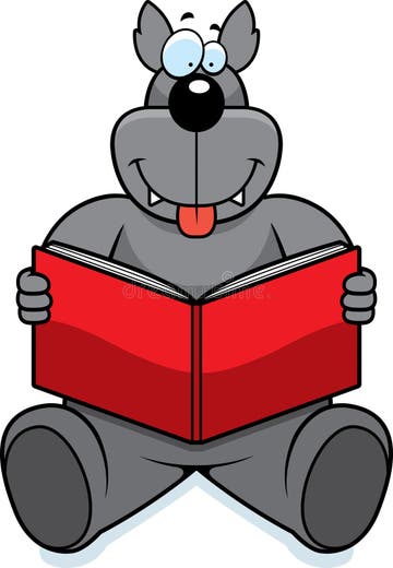 Wolf Reading stock vector. Illustration of book, wolf - 14139536