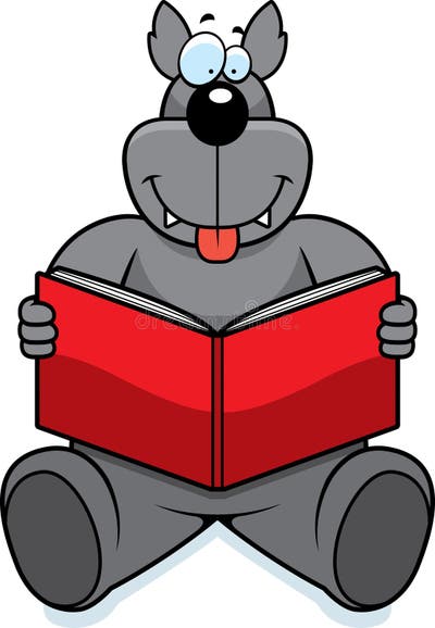 Wolf Reading stock vector. Illustration of book, wolf - 14139536