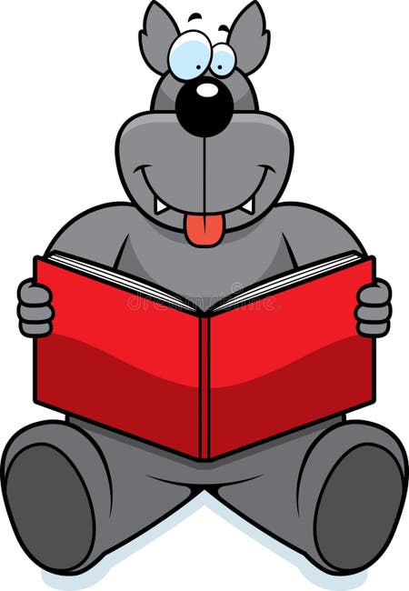 Wolf Reading stock vector. Illustration of book, wolf - 14139536