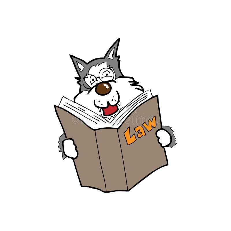 Wolf reads law book stock vector. Illustration of book - 45126242