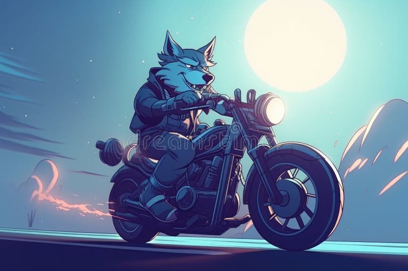 Wolf Driving Motorcycle Stock Illustrations – 356 Wolf Driving ...