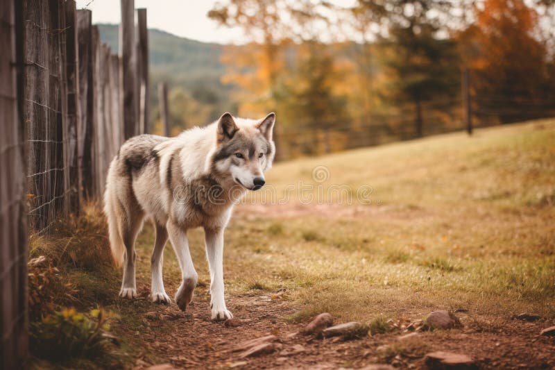 A Wolf Roams the Farm in Search of Food Stock Illustration ...