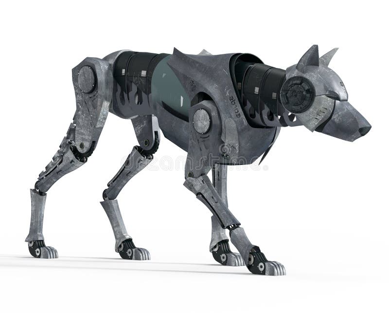 Wolf Robot Front View Di Camminata Illustrazione di Stock ...