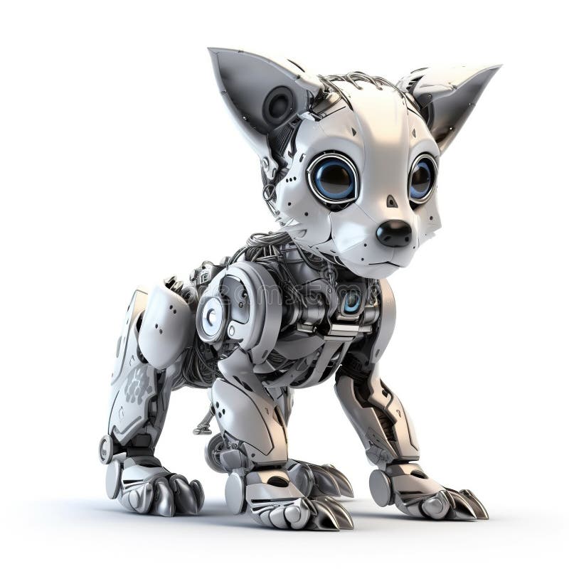 Wolf Robot, Robotic Animal Isolated Over White Background. Created with ...