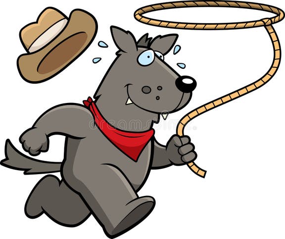 Happy Cartoon Rodeo Wolf Stock Illustrations – 2 Happy Cartoon Rodeo ...